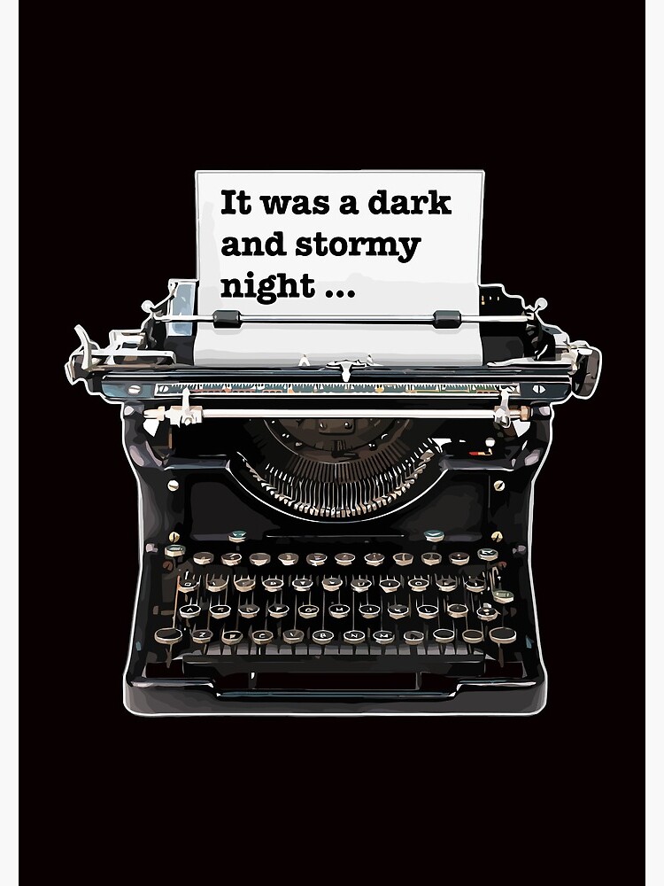 "Vintage Typewriter - It Was A Dark And Stormy Night" Spiral Notebook ...