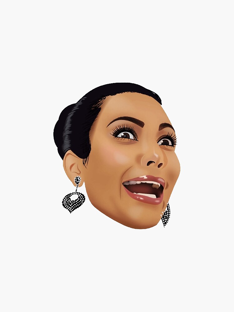 "Kim Kardashian funny face" Sticker by emily-mikkelsen | Redbubble