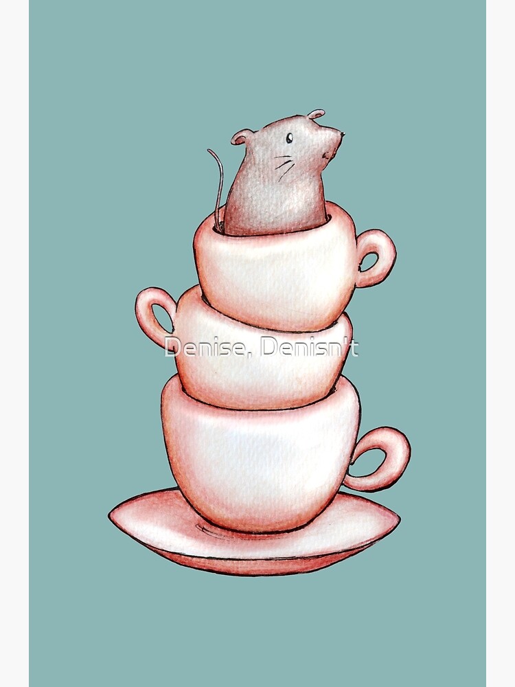 "Cute rat in tea cups" Poster by denymartinelli | Redbubble