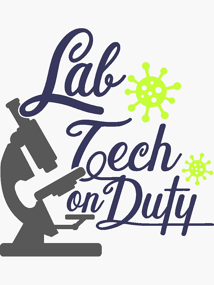 "Lab Tech On Duty Word Art" Sticker by DesignsbyAngela | Redbubble