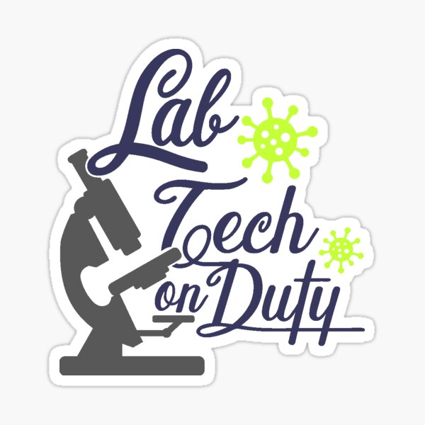 "Lab Tech On Duty Word Art" Sticker by DesignsbyAngela | Redbubble