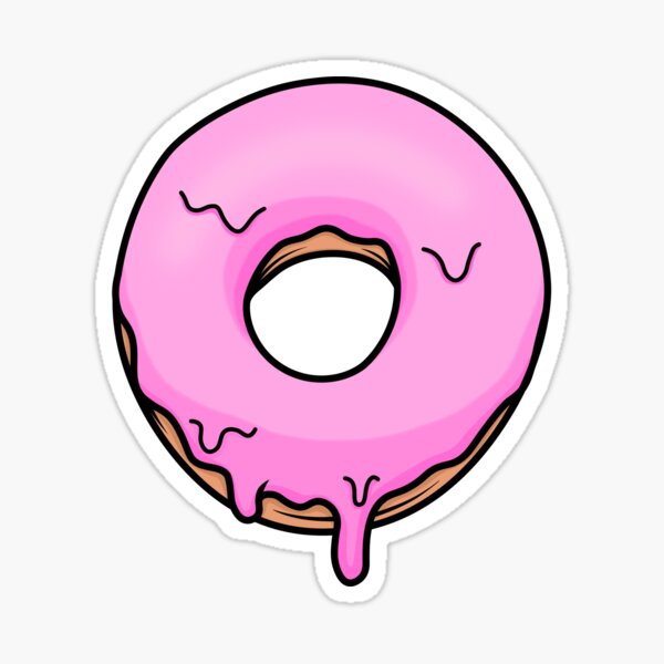 "Pink donut" Sticker for Sale by Butterfly-Dream | Redbubble