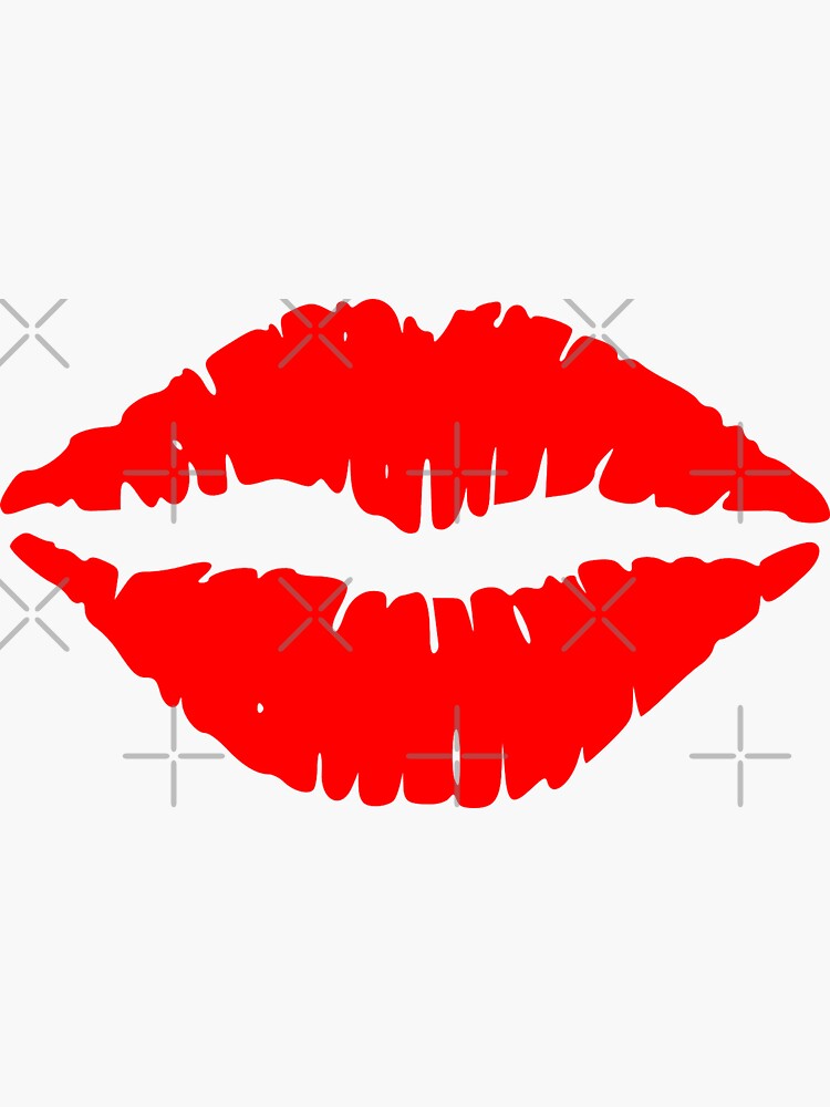 "Open mouth red lips" Sticker for Sale by fil00 | Redbubble
