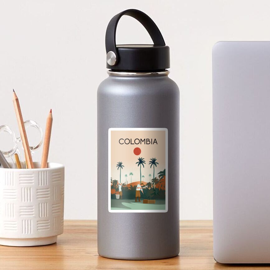 "Colombia travel poster colombia" Sticker for Sale by Caravanstudio ...