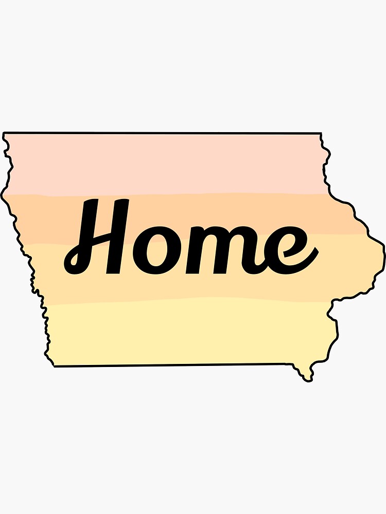 "Iowa Home Sticker" Sticker for Sale by myrkat08 | Redbubble