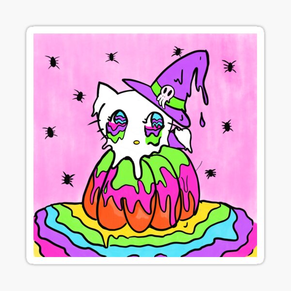 "Drippy kitty" Sticker by Bloody-Blairy | Redbubble