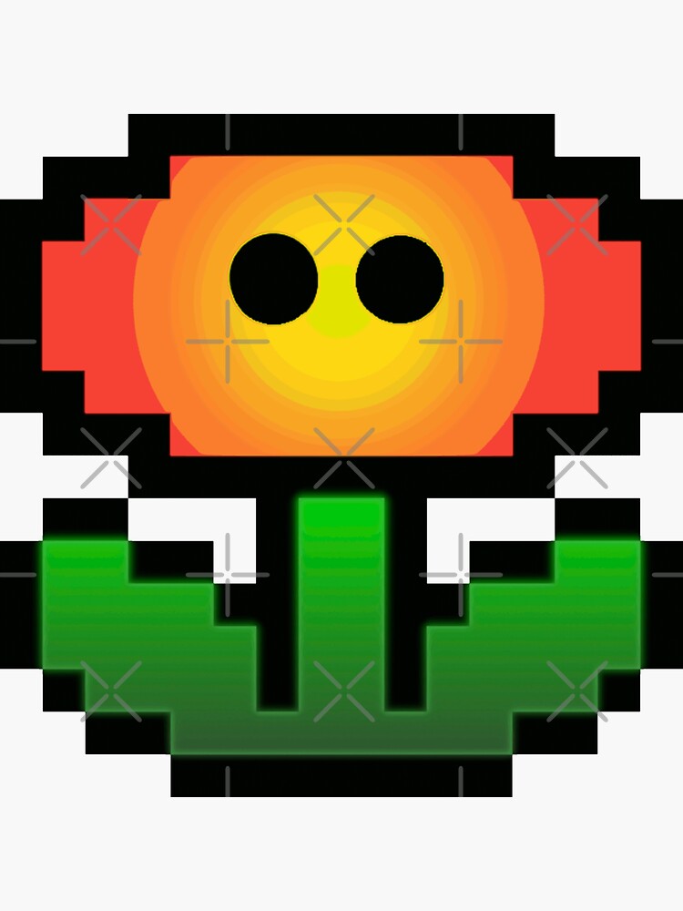 "8 bit Flower" Sticker for Sale by ChuckDL | Redbubble