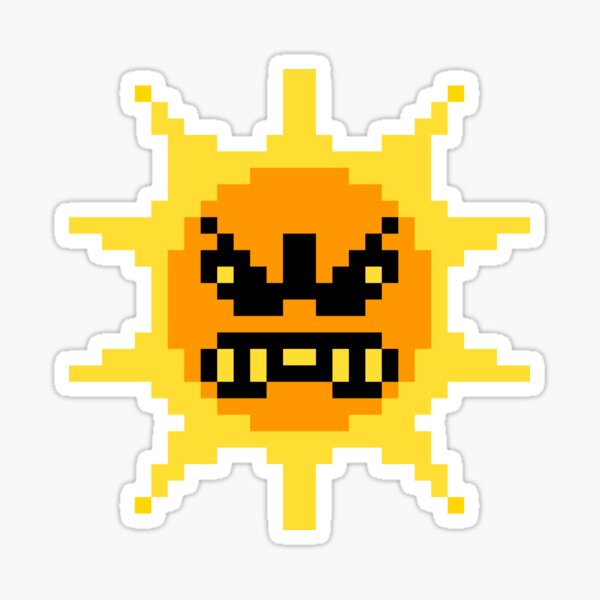 "8-Bit Angry Sun" Sticker for Sale by CasualBiscuits | Redbubble