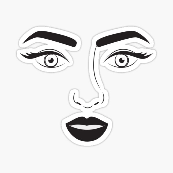 "Ladies Face" Sticker for Sale by Nibbles507 | Redbubble