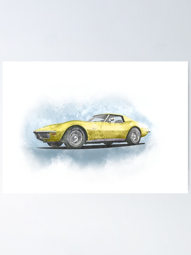 "Chevy Corvette C3 Art Yellow" Poster for Sale by bocjohn | Redbubble