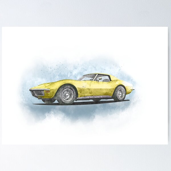 "Chevy Corvette C3 Art Yellow" Poster for Sale by bocjohn | Redbubble