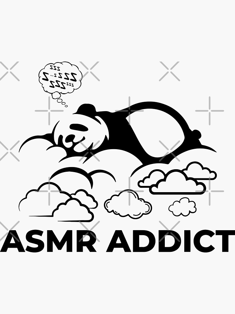 "Asmr panda sleeping in clouds - asmr and addict" Sticker by ...
