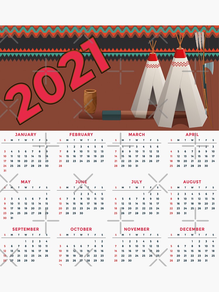 "Native American culture-calendar 2021" Sticker by nativeStor | Redbubble