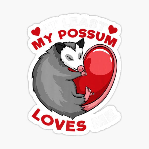 "Possum Love Red Valentine Heart Opossum Lovers Gift Possum" Sticker by ...