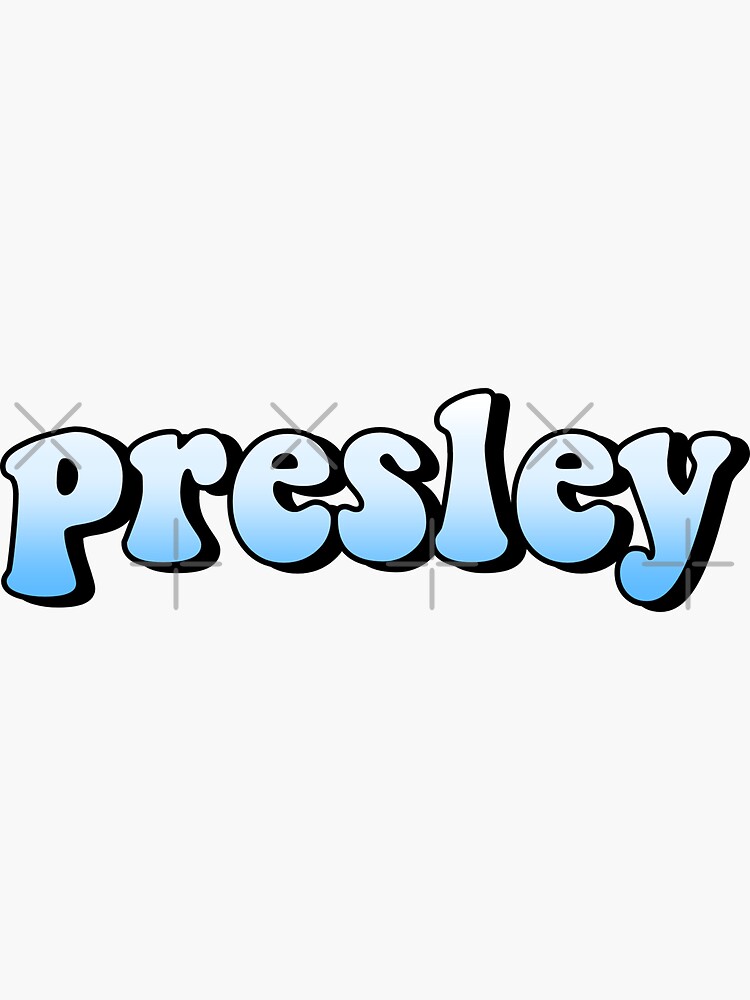"aesthetic pastel blue gradient presley name" Sticker for Sale by ...