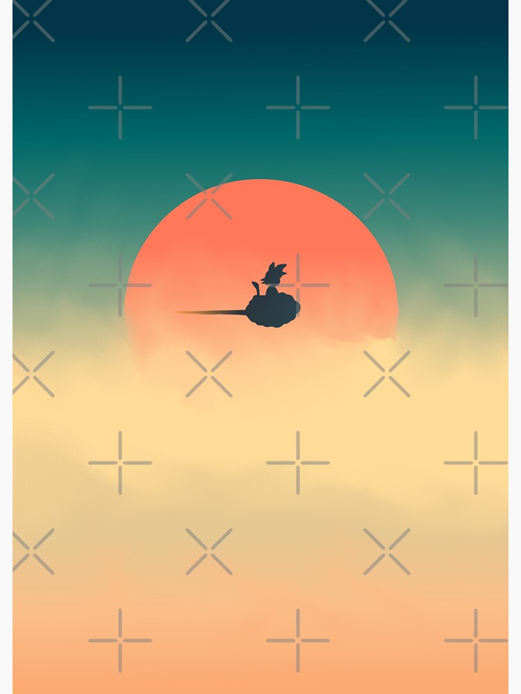 "Flying Nimbus Goku - Dragon Ball - Artwork" Sticker by ArtandDesignI ...