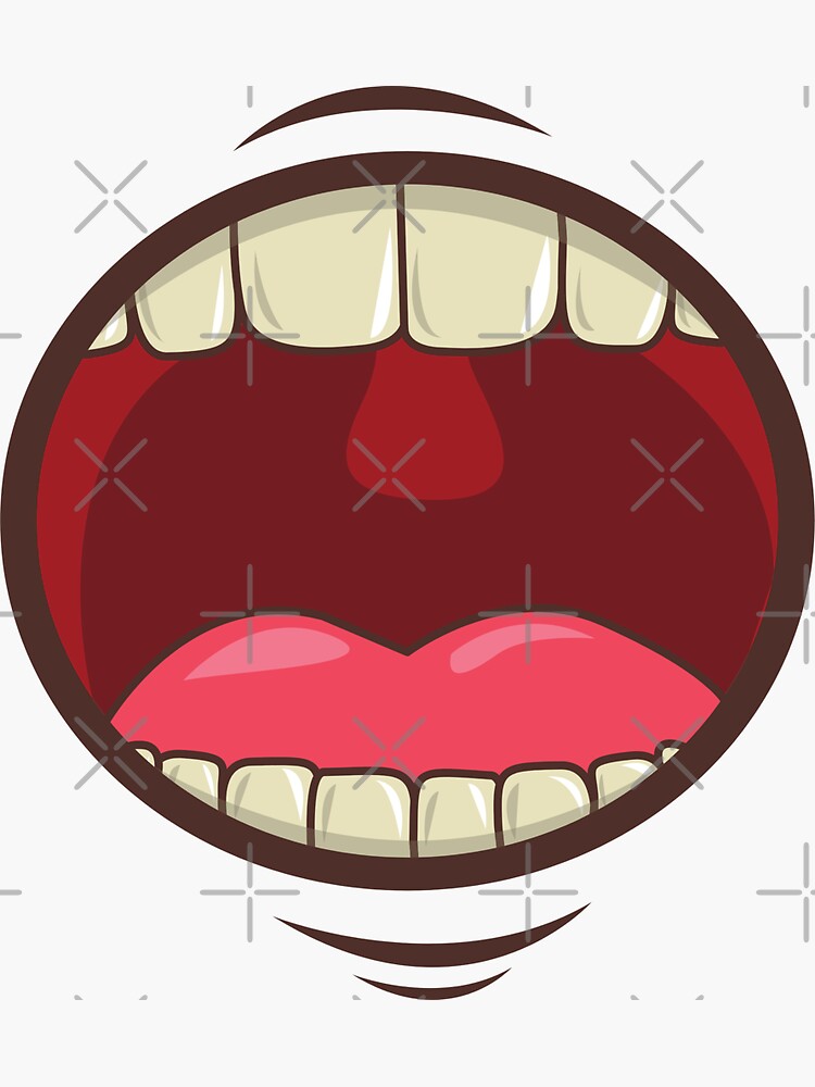 "Shouting Funny Mouth" Sticker for Sale by RicardoJASantos | Redbubble