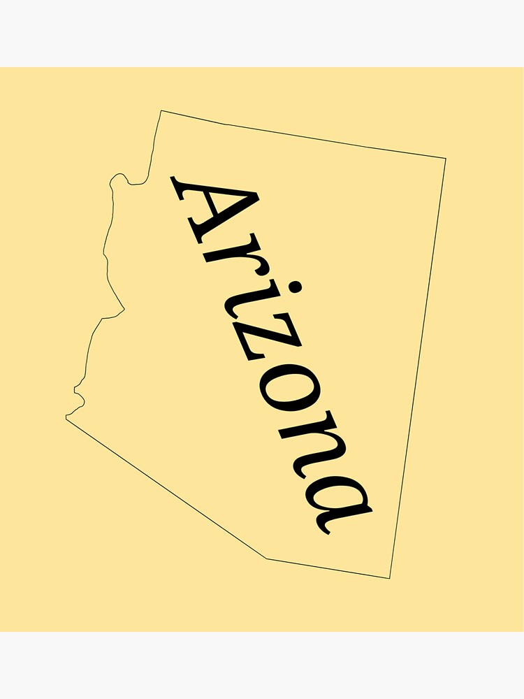 "Arizona state outline with text" Sticker for Sale by creativenweird ...