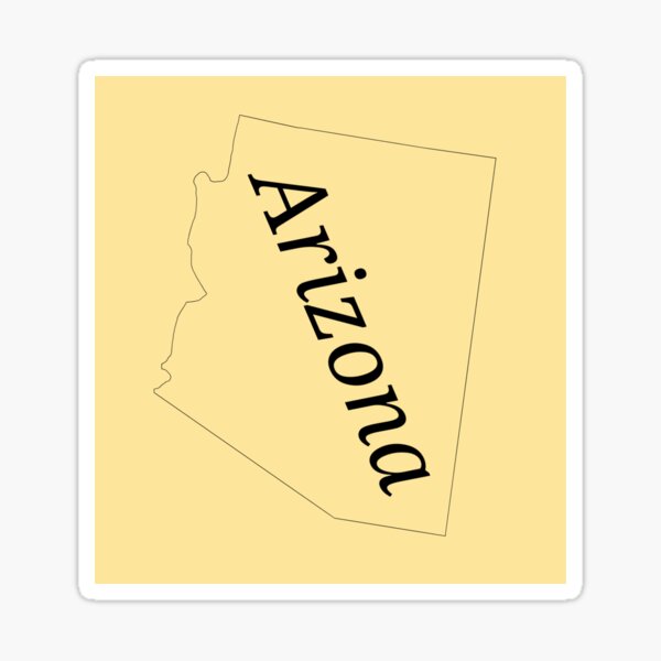 "Arizona state outline with text" Sticker for Sale by creativenweird ...