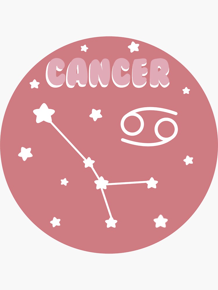 "Cancer Zodiac Horoscope Constellation Sun Star Sign Sticker" Sticker ...