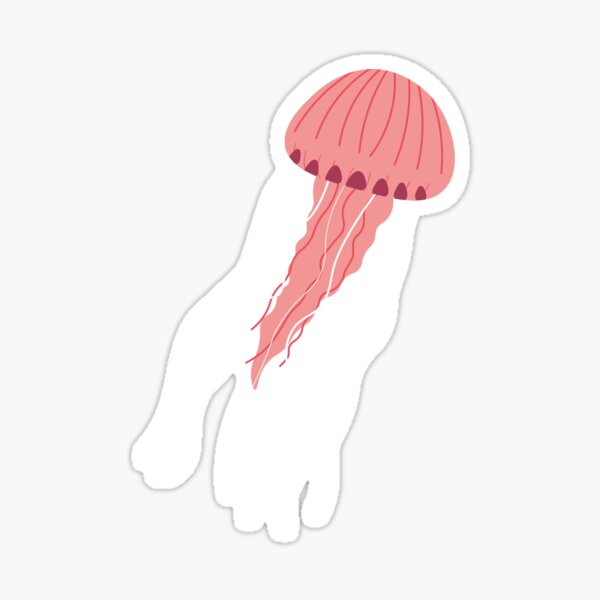 "Pink Jellyfish" Sticker by LiliesValley | Redbubble