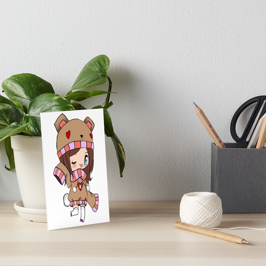 "Cute Teddy Chibi Girl" Art Board Print for Sale by GrizzTeddy | Redbubble