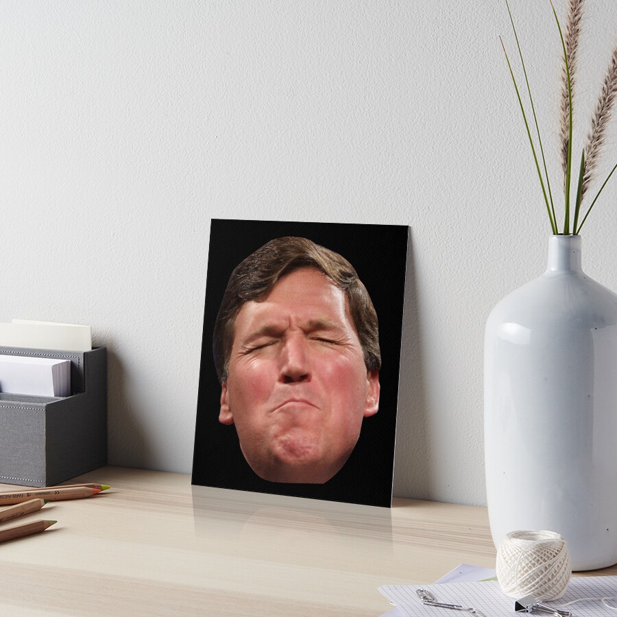 "Tucker Carlson face lips snarl meme" Art Board Print by marcellaquez ...