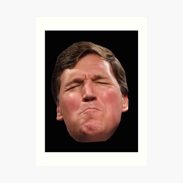 "Tucker Carlson face lips snarl meme" Art Print by marcellaquez | Redbubble