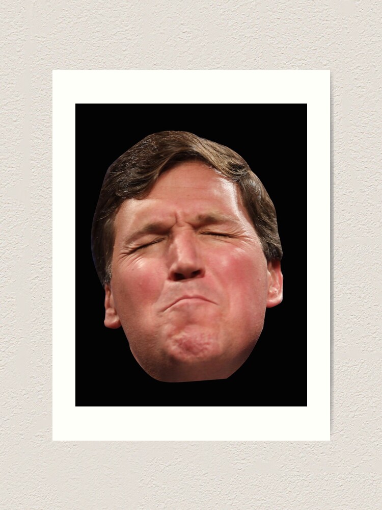 "Tucker Carlson face lips snarl meme" Art Print by marcellaquez | Redbubble