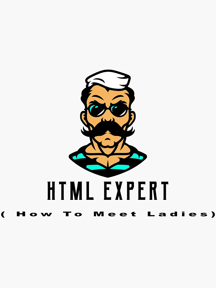 "HTML Expert How to meet ladies" Sticker for Sale by Psychopudel ...