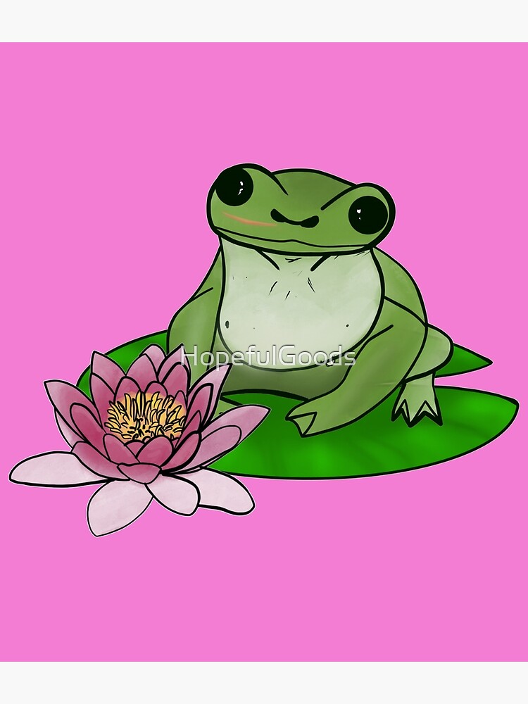 "Frog on a Lilly pad" Poster for Sale by HopefulGoods | Redbubble