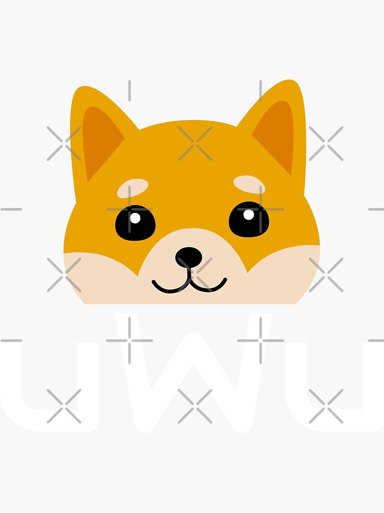 "Cute dog "uWu"" Sticker by CultOfHustlers | Redbubble