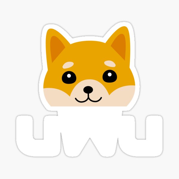 "Cute dog "uWu"" Sticker by CultOfHustlers | Redbubble
