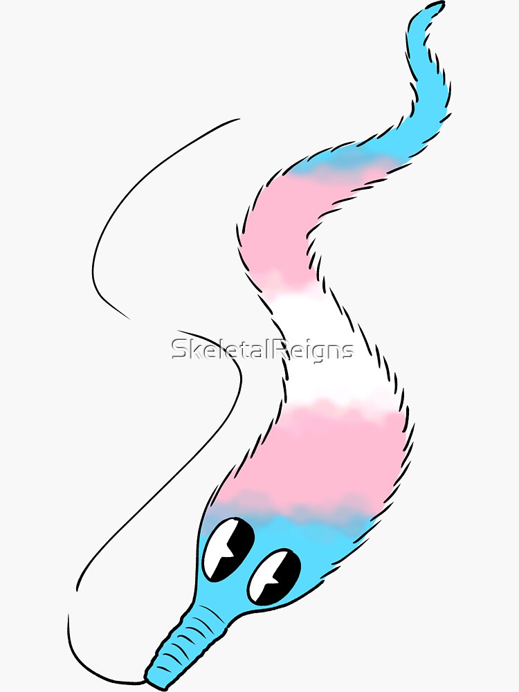 "Trans worm on string " Sticker for Sale by SkeletalReigns | Redbubble