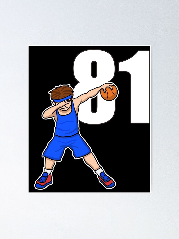 "Basketballer Basketball Player Baller Number 81 Blue Team School ...