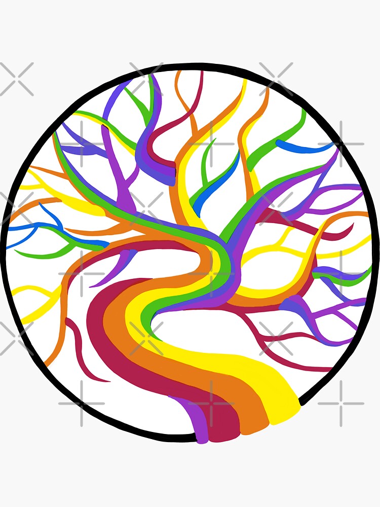 "Rainbow Tree of Life" Sticker by unhingedheather | Redbubble