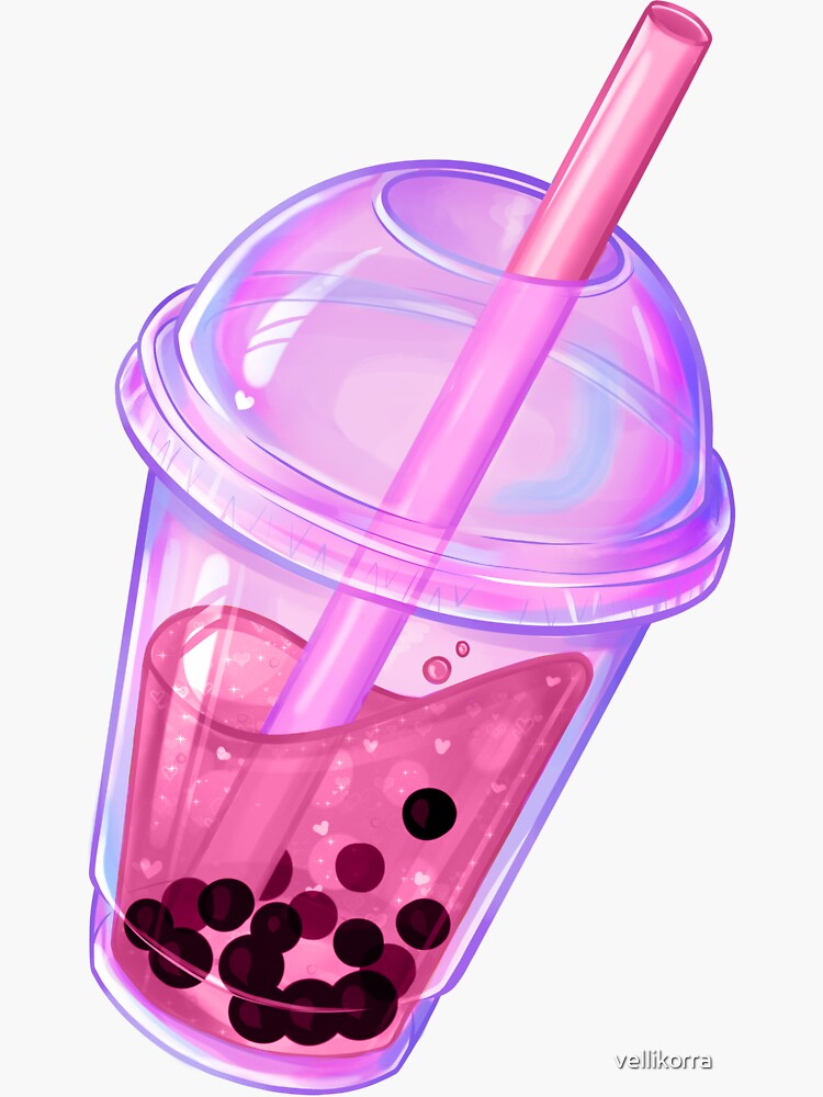 "Pink Bubble Tea" Sticker for Sale by vellikorra | Redbubble