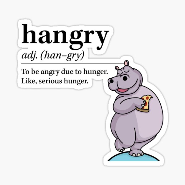 "'Hangry' Definition" Sticker for Sale by IronicRabbit | Redbubble