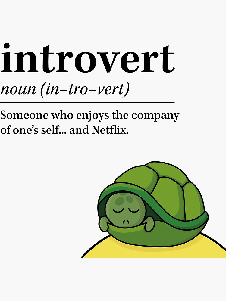 "'Introvert' Definition" Sticker by IronicRabbit | Redbubble