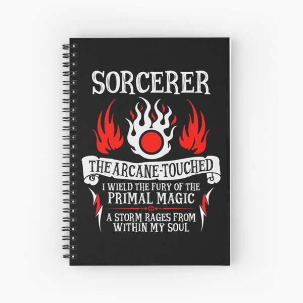"SORCERER, The Arcane-Touched - Dungeons & Dragons (White Text)" Spiral ...