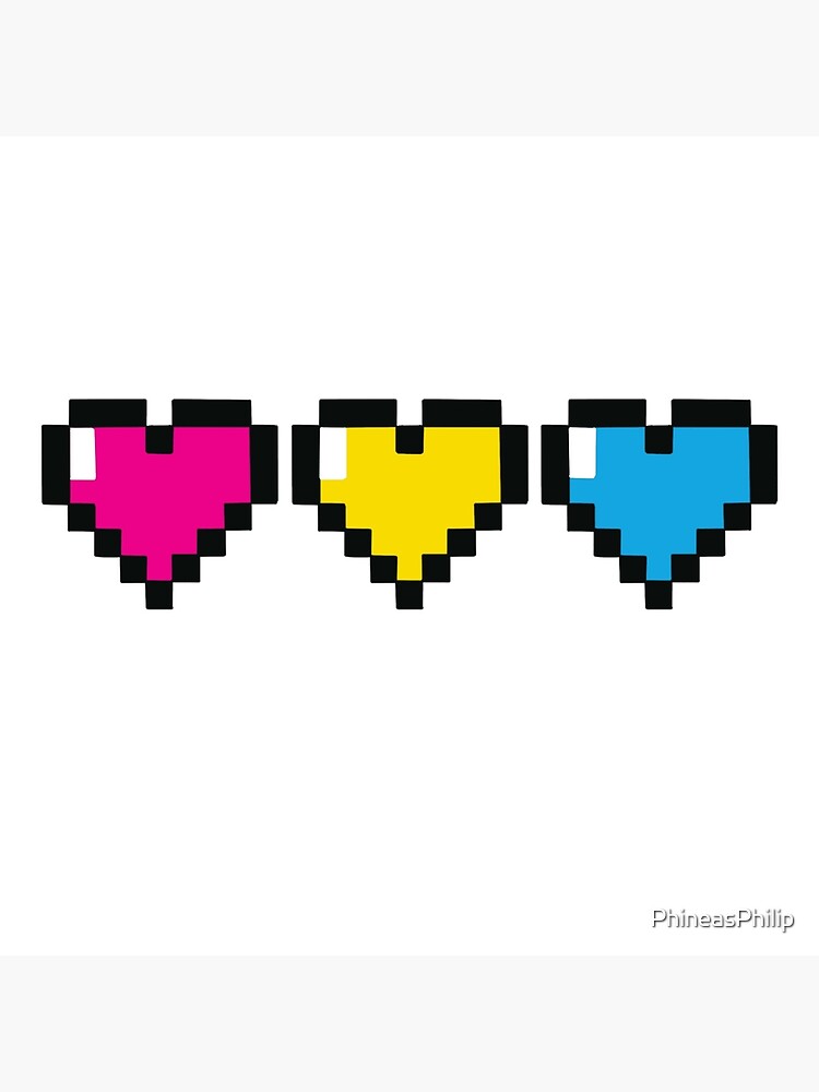"Pan pixel heart" Poster by PhineasPhilip | Redbubble