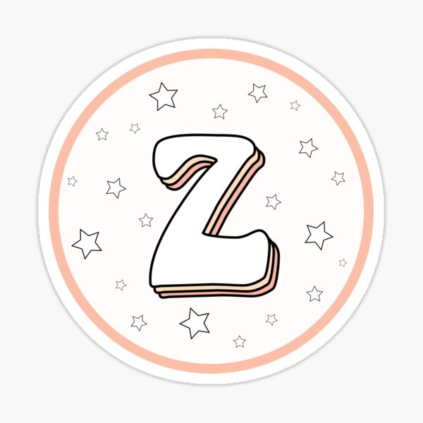 "Orangey Pink Letter Z" Sticker for Sale by alwayselle | Redbubble