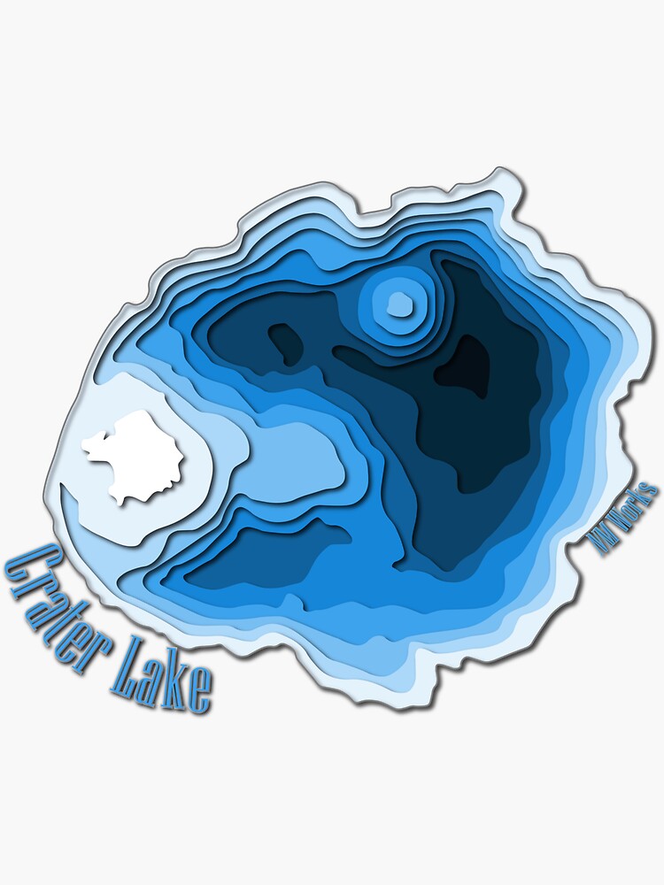 "Crater Lake Depth Map" Sticker for Sale by Nmworks | Redbubble