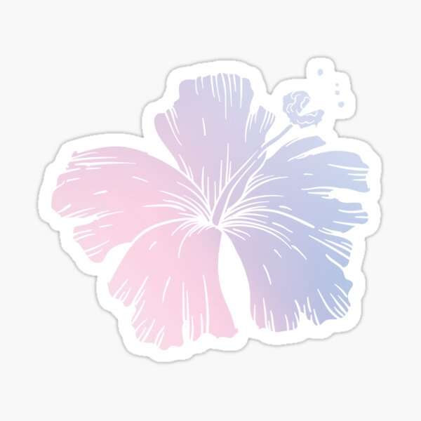 "Pink Purple Hibiscus Tropical Flower" Sticker for Sale by cation ...
