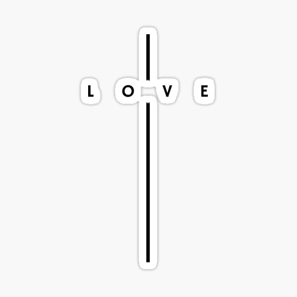 "Love cross design black" Sticker by JoshuaLeow | Redbubble