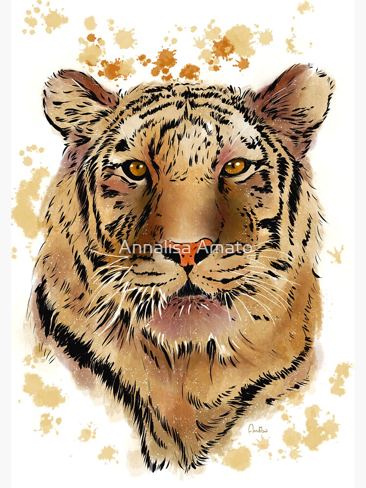 "The proud tiger. Artwork By Annalisa Amato" Sticker by annalisaamato ...