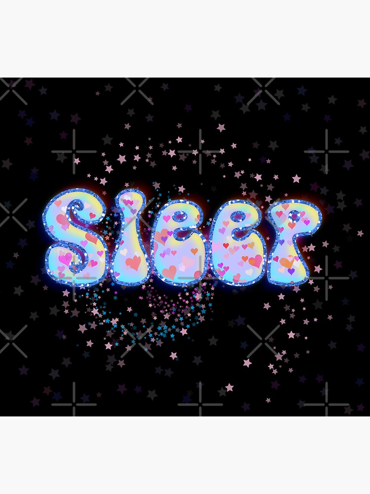 "Sleep Bubble Letters with Faux Blue Glitter" Sticker for Sale by ...