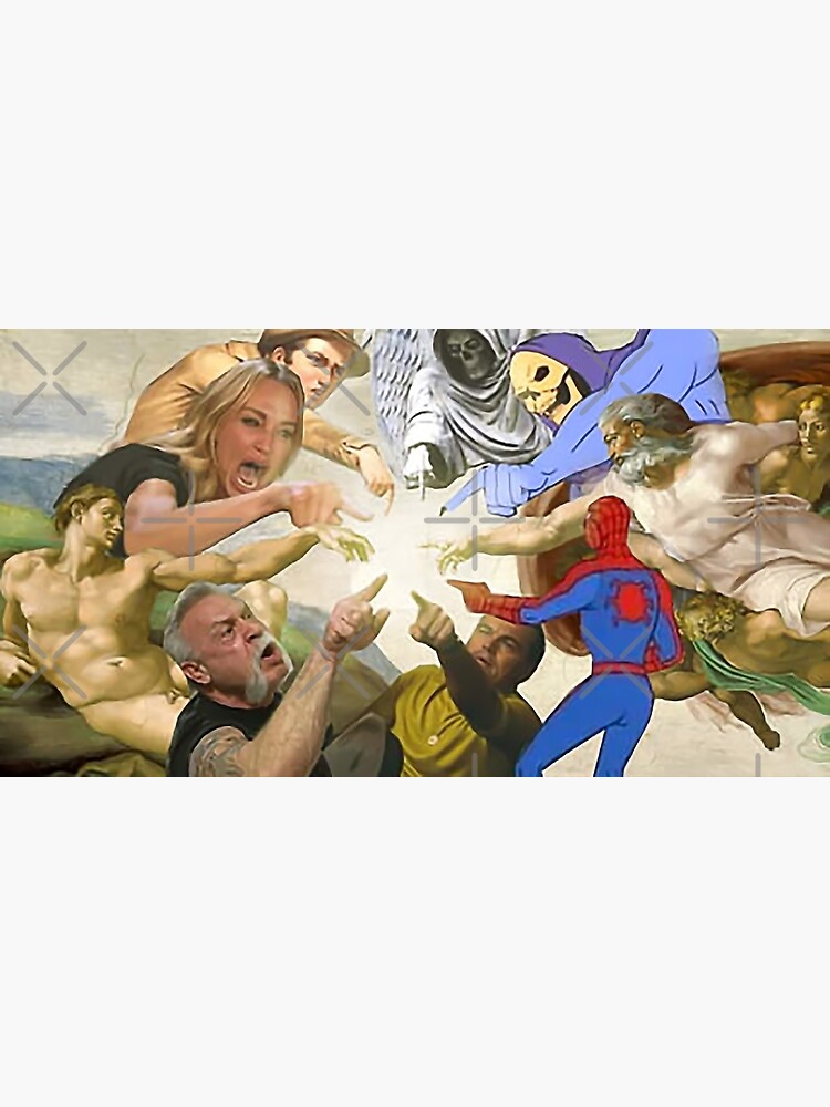 "creation of adam meme" Art Print by linesdrawings | Redbubble