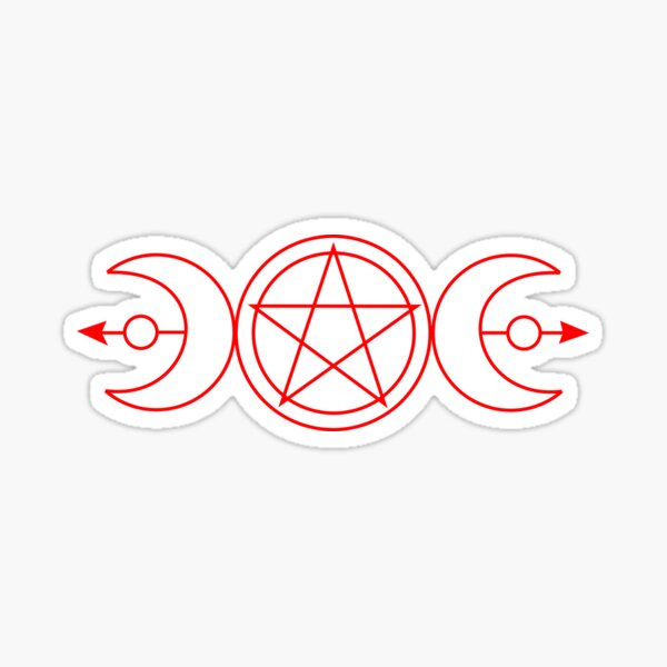 "Triple Moon Pentagram (Red)" Sticker for Sale by lmmanning | Redbubble
