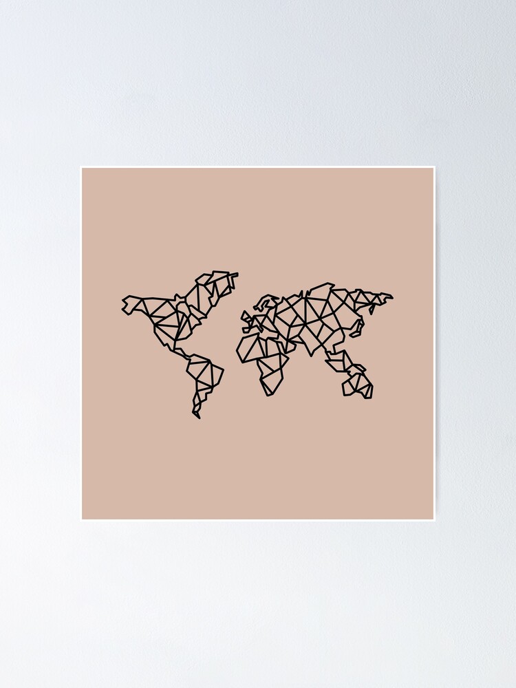 "Geometric World map " Poster by Zainabbhat | Redbubble
